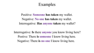 Indefinite pronouns .pptx indefinite pronoun | PPT