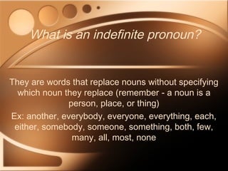 Indefinite pronouns by tatjana lipovac | PPT | Science