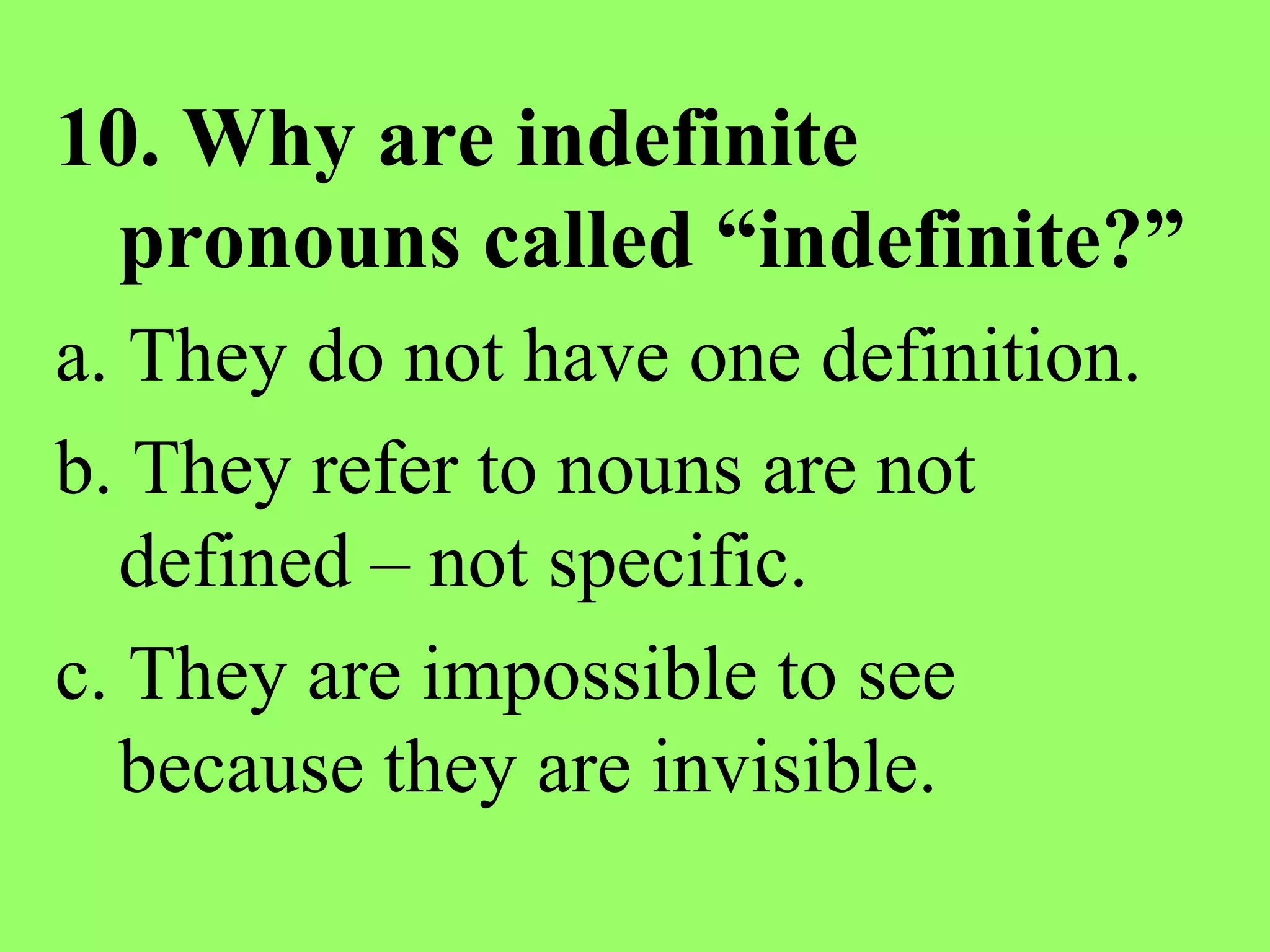 Indefinite pronouns powerpoint | PPT