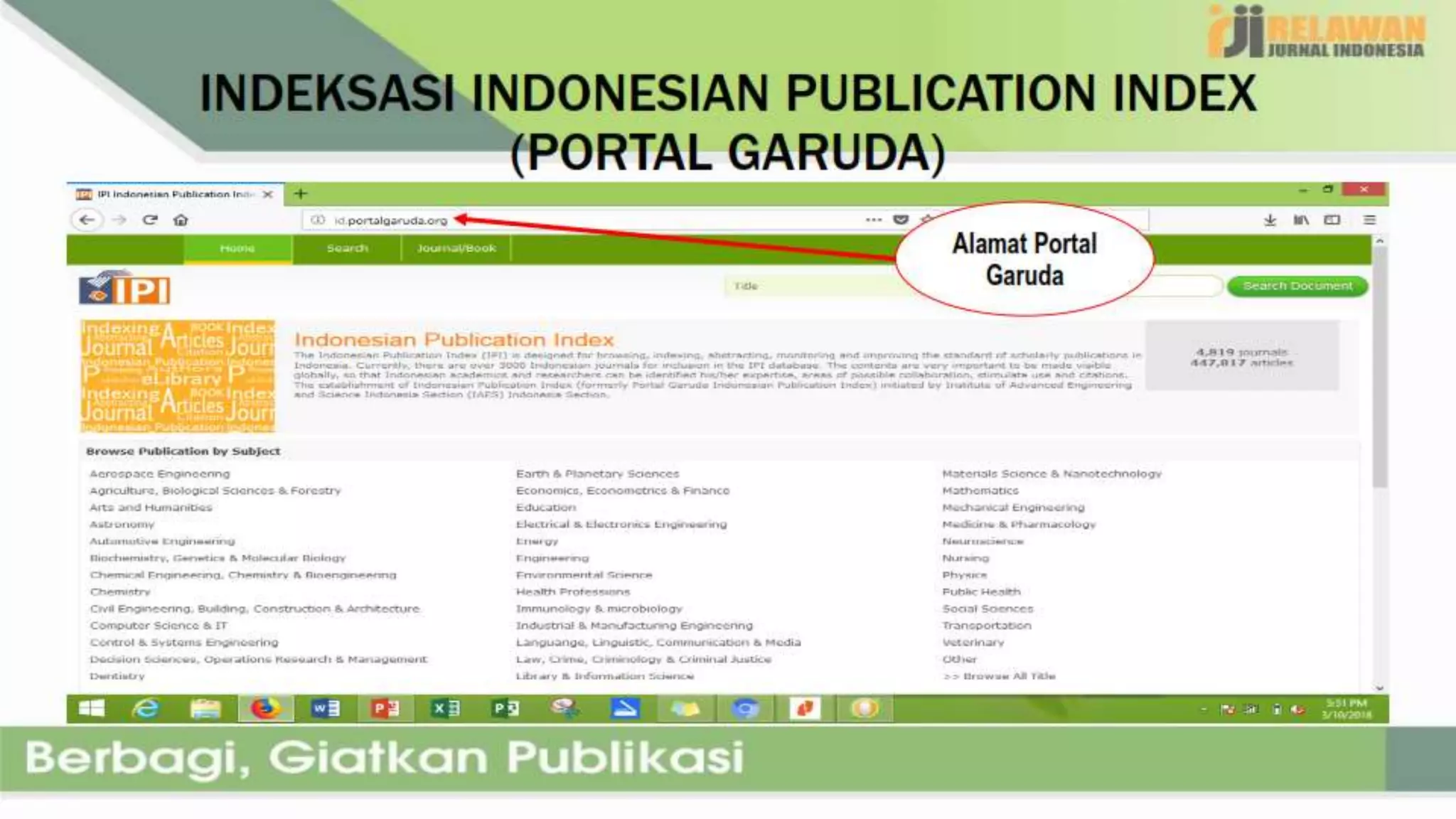 Indeksasi jurnal | PPTX
