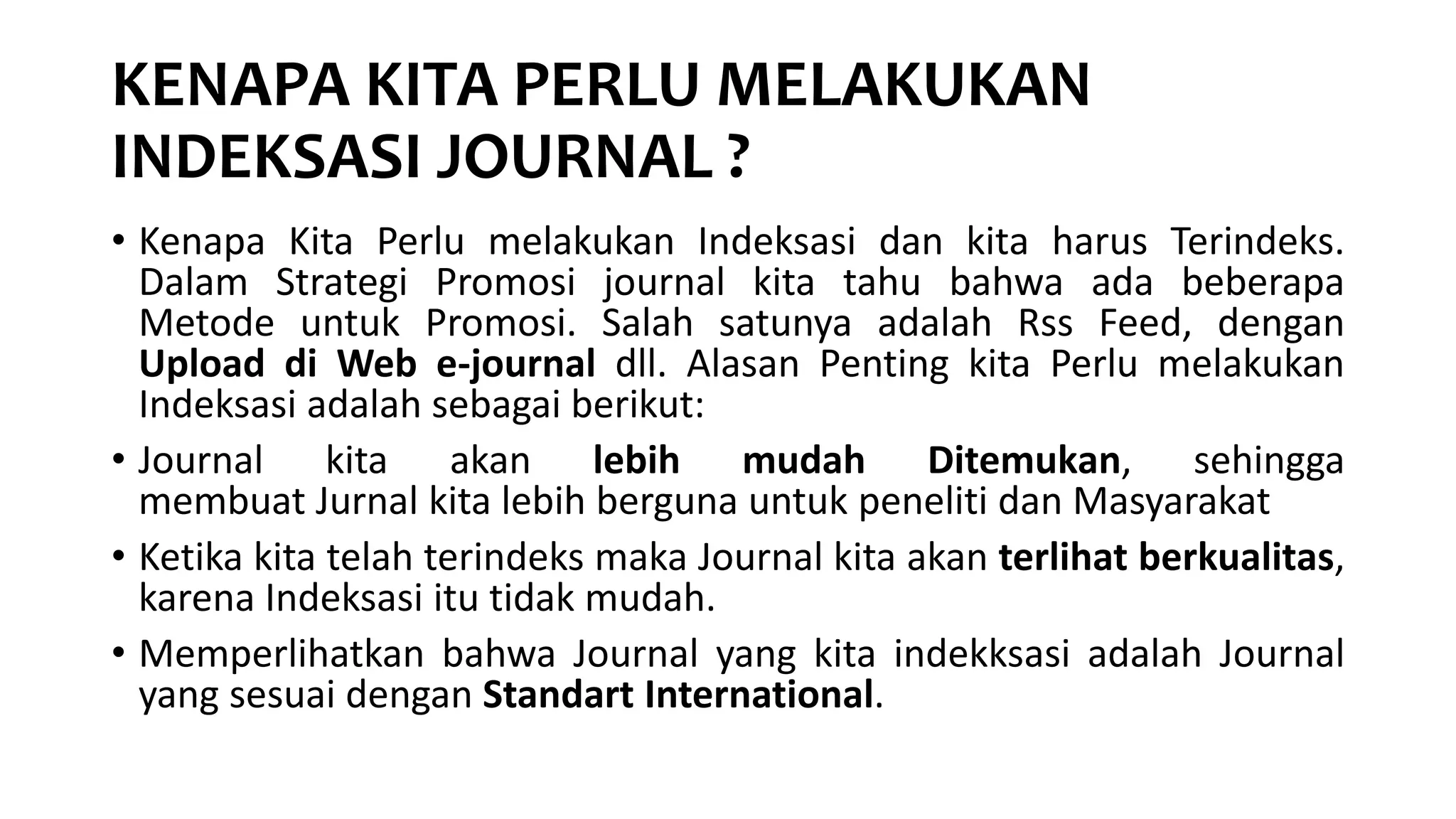 Indeksasi jurnal | PPTX