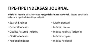 Indeksasi jurnal | PPTX