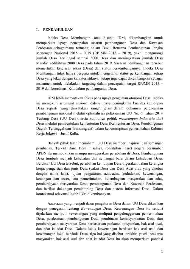 Indeks desa membangun kementerian desa | PDF