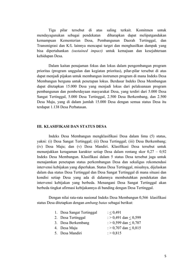 Indeks desa membangun kementerian desa | PDF