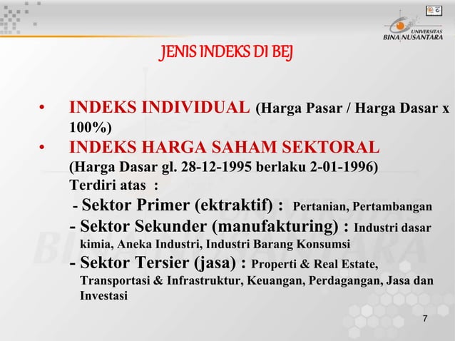 Indeks harga saham | PPT