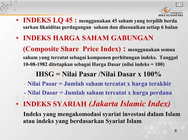 Indeks harga saham | PPT