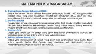 Indeks harga saham | PPT