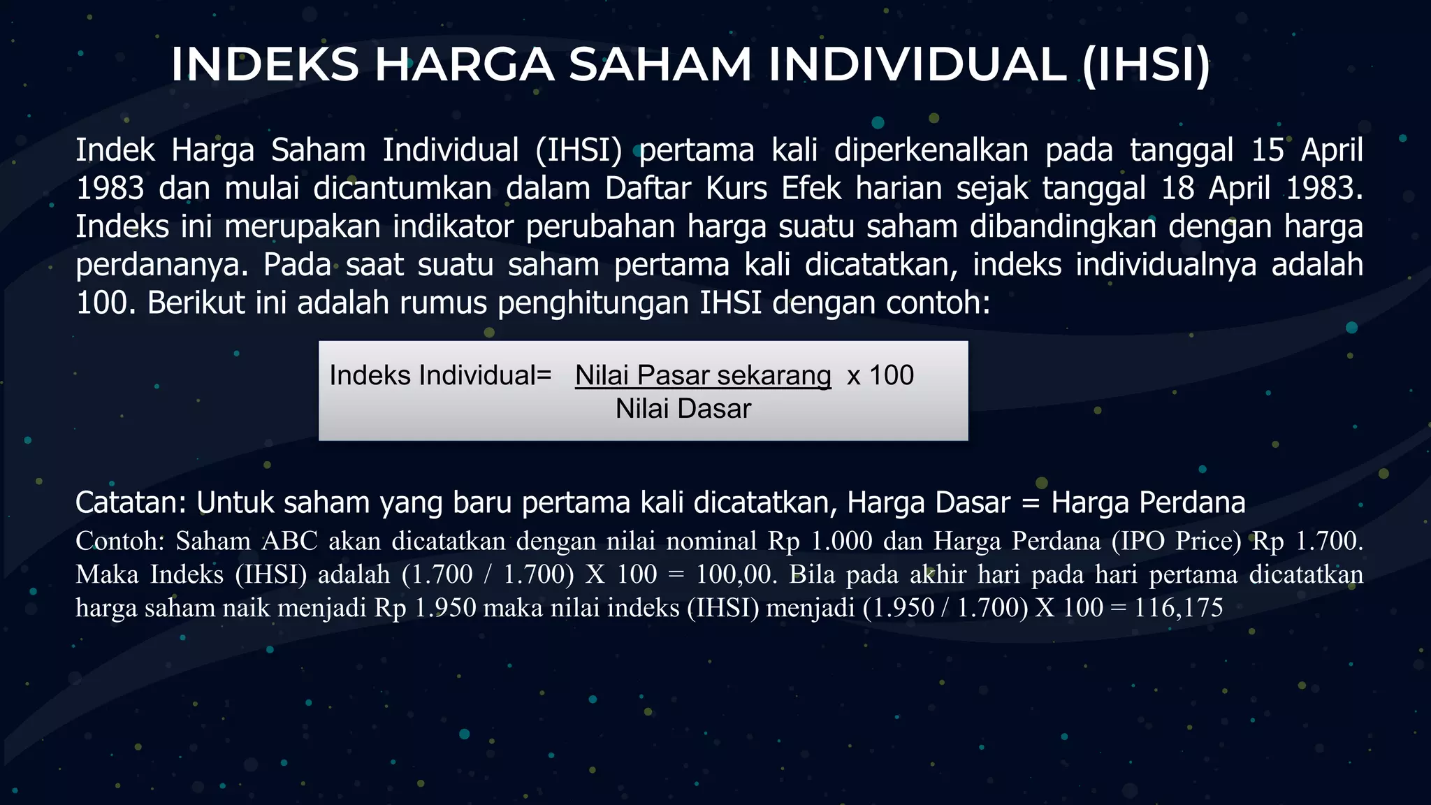 Indeks harga saham | PPT