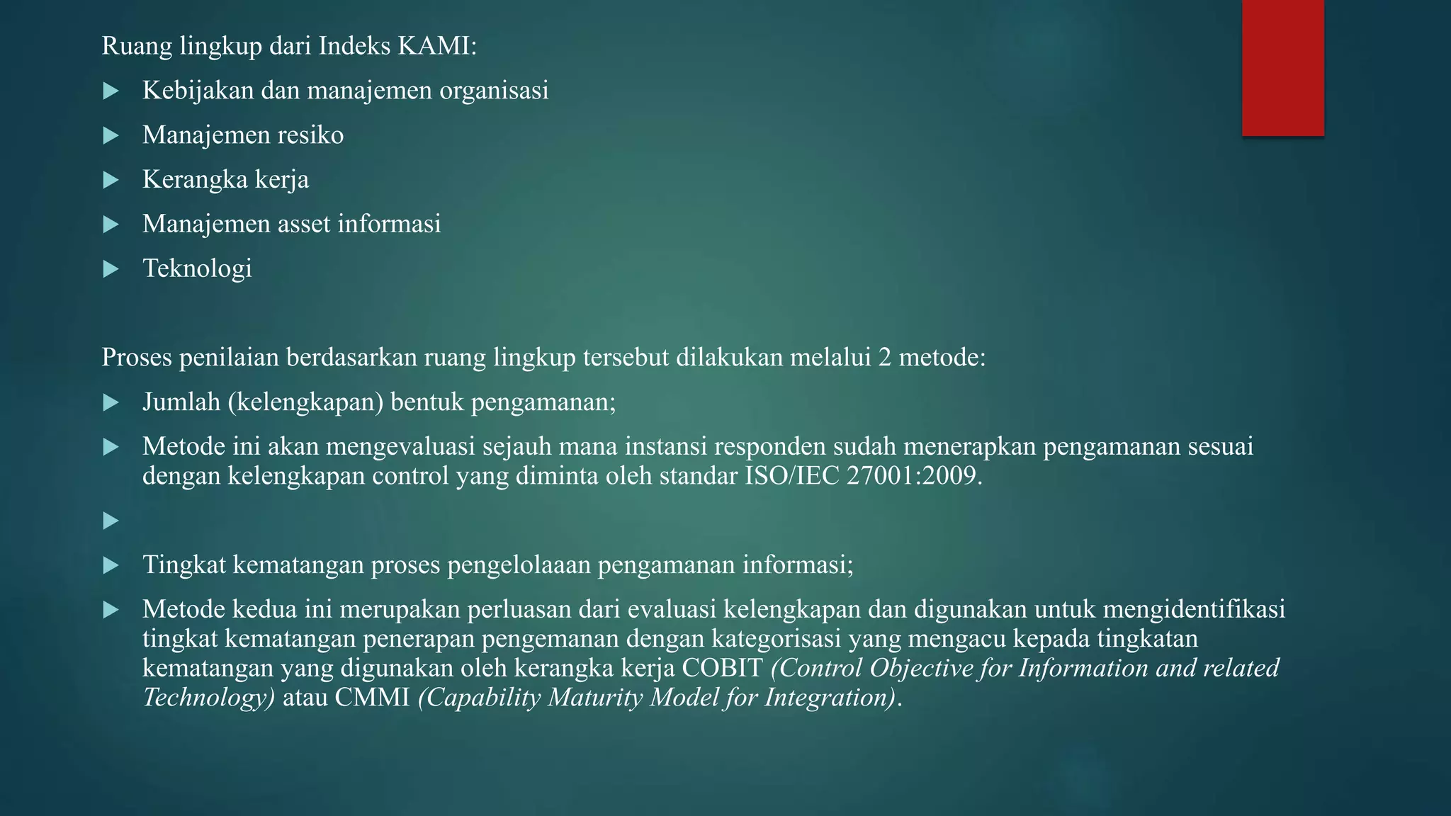 Indeks kami ( keamanan informasi ) | PPTX