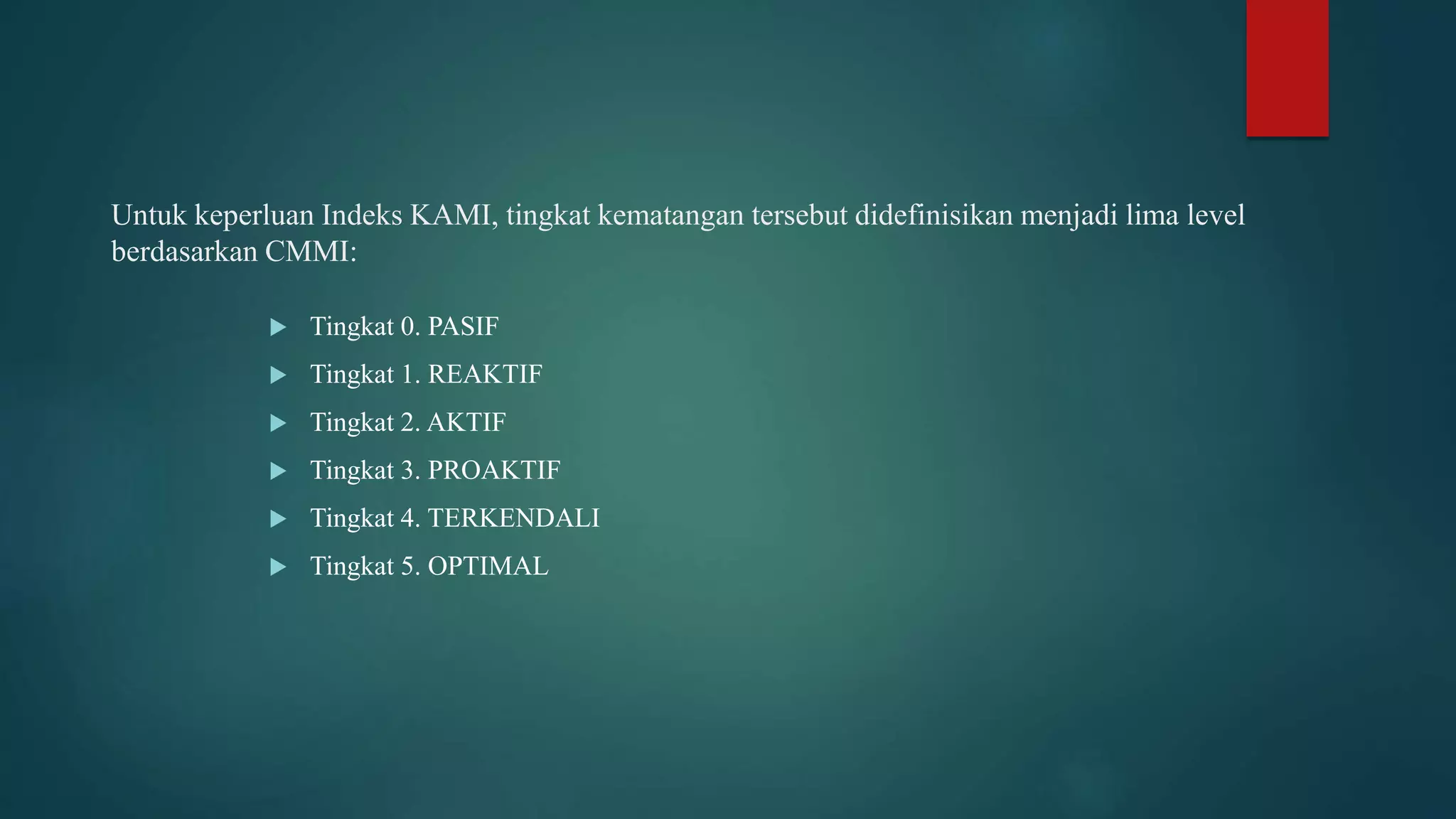 Indeks kami ( keamanan informasi ) | PPTX