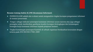 Indeks kami ( keamanan informasi ) | PPTX