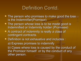 Indemnity and guarantee-11 | PPT