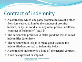Indemnity and guarantee | PPTX