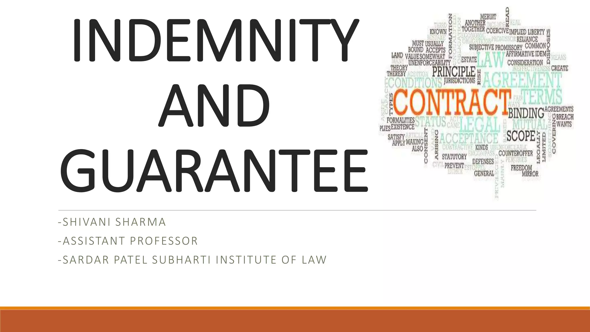 Indemnity and guarantee | PPTX