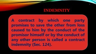 Indemnity and Guarantee | PPT