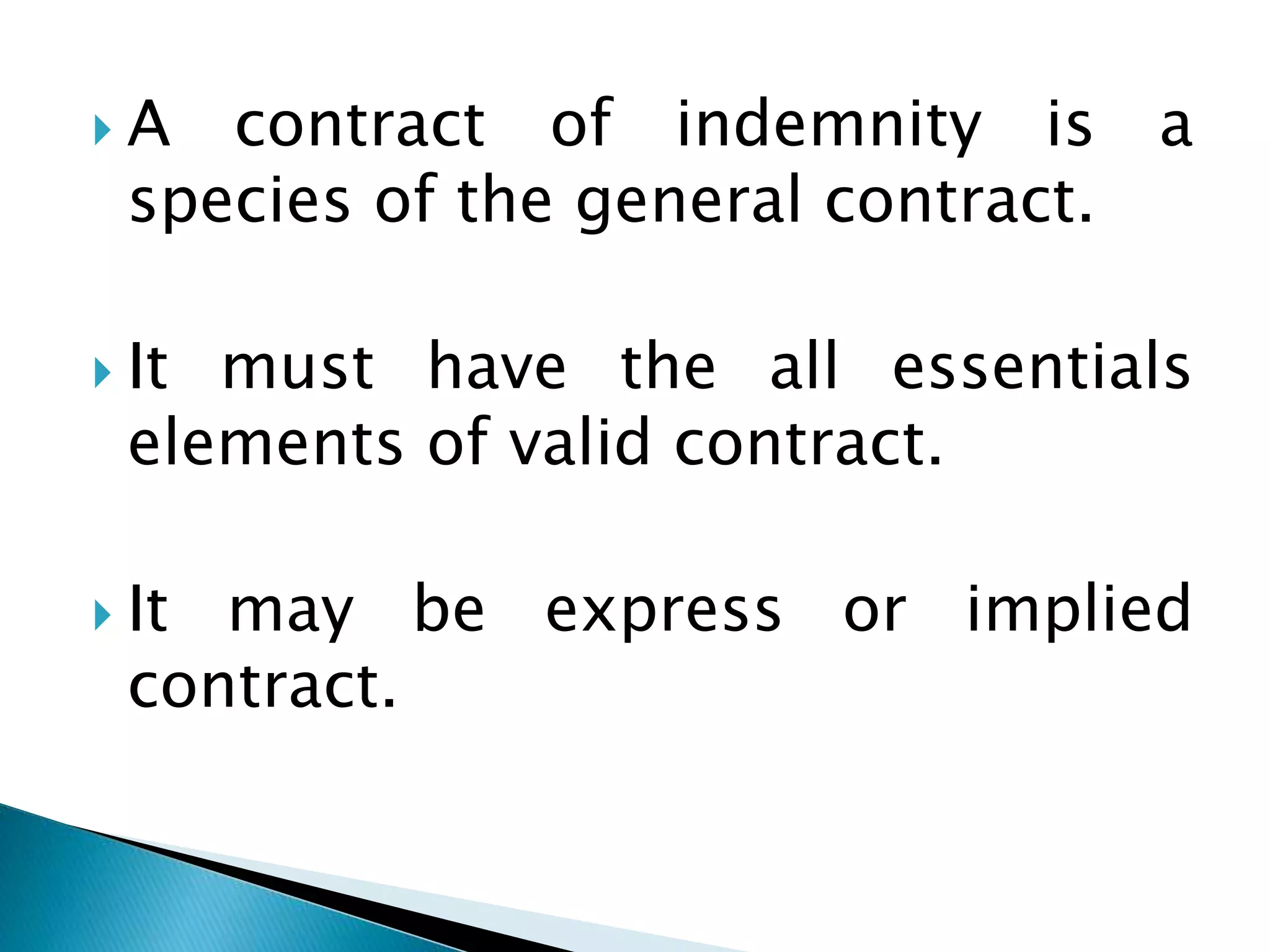 Indemnity and guarantee contracts | PPTX