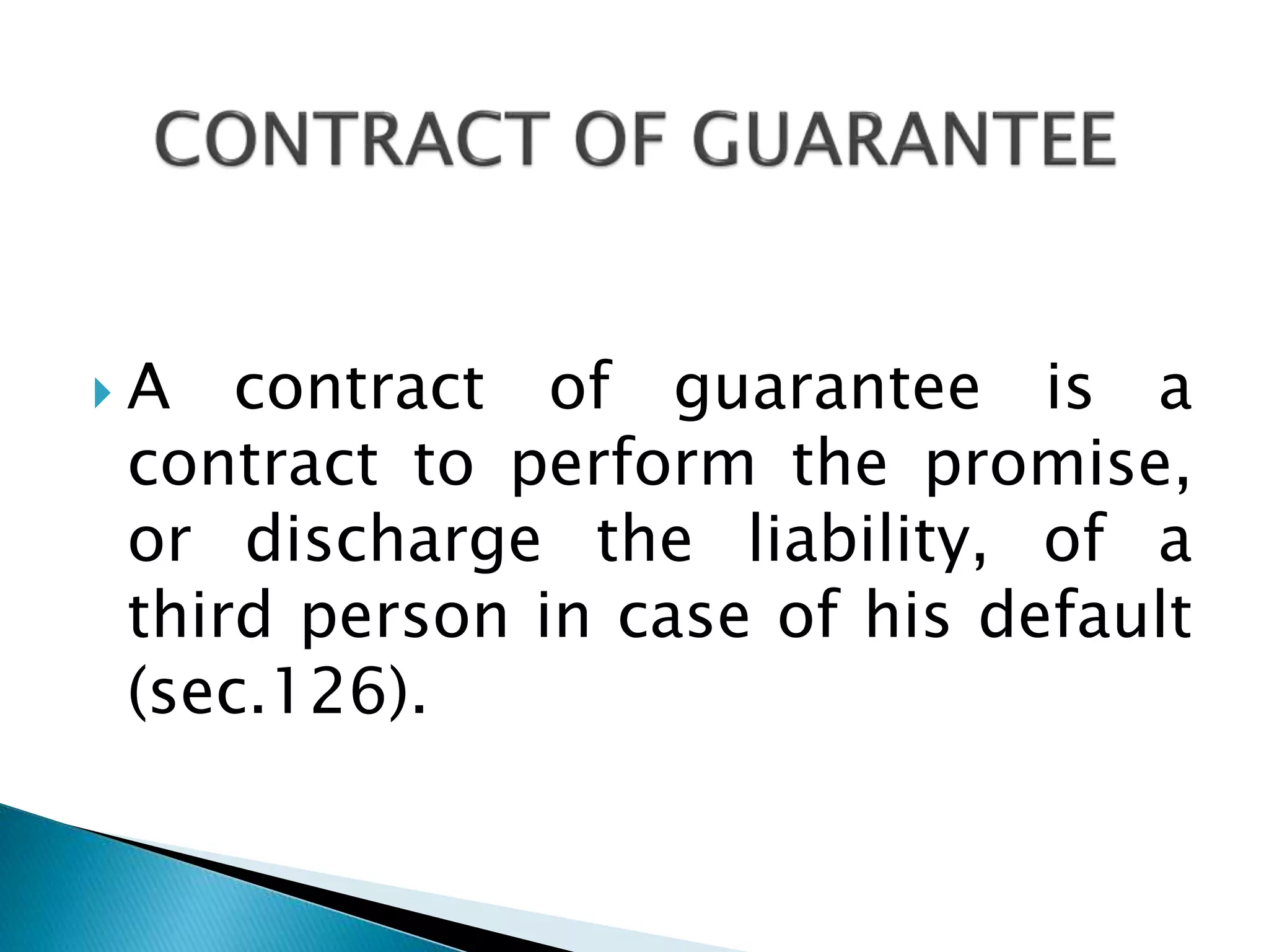 Indemnity and guarantee contracts | PPTX