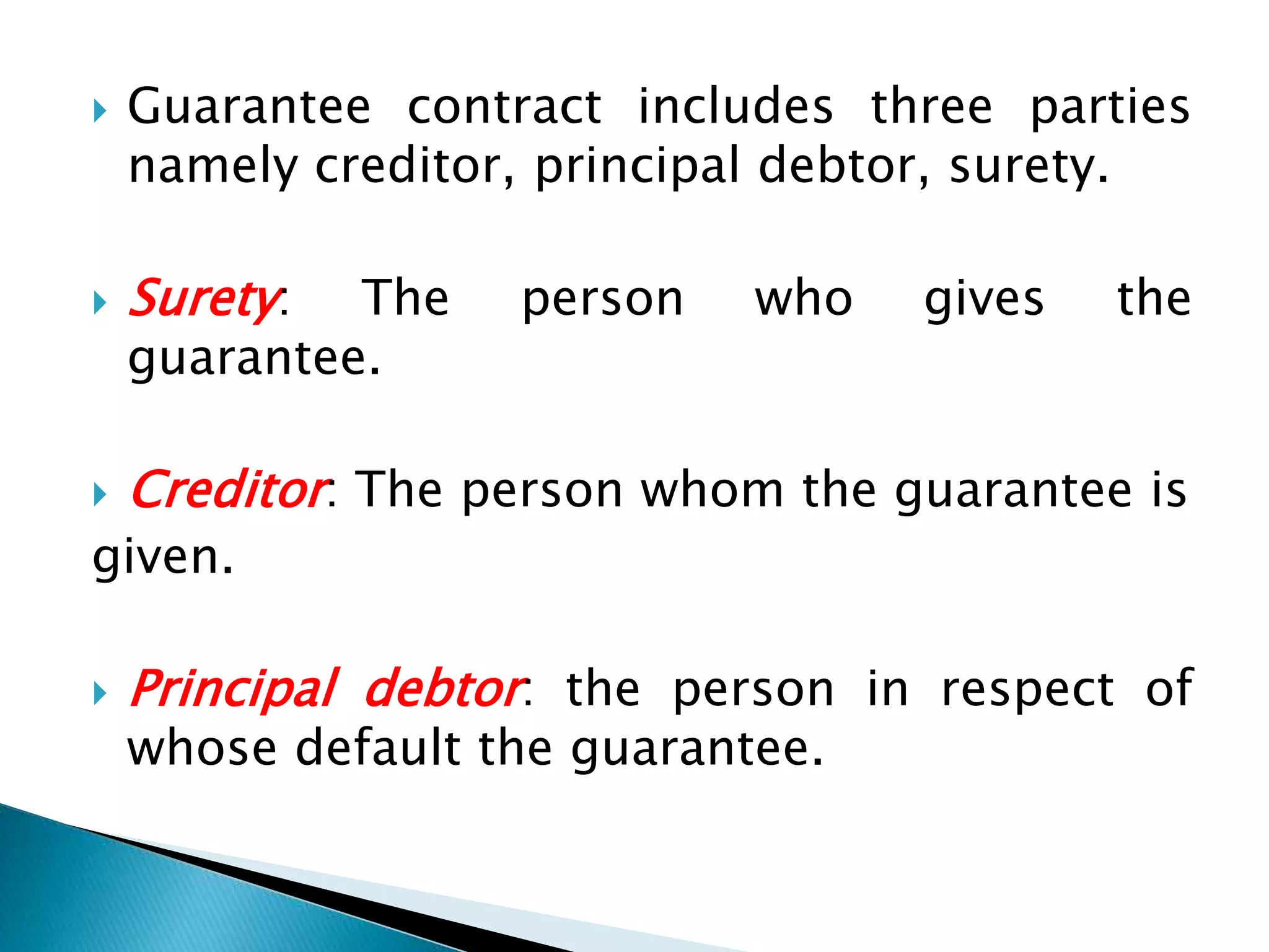 Indemnity and guarantee contracts | PPTX