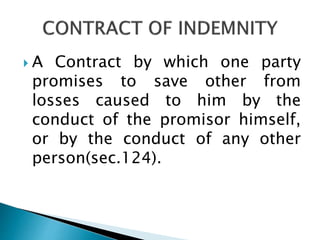 Indemnity and guarantee contracts | PPTX