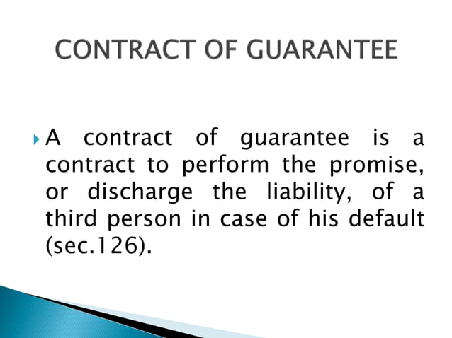 Indemnity and guarantee contracts | PPTX