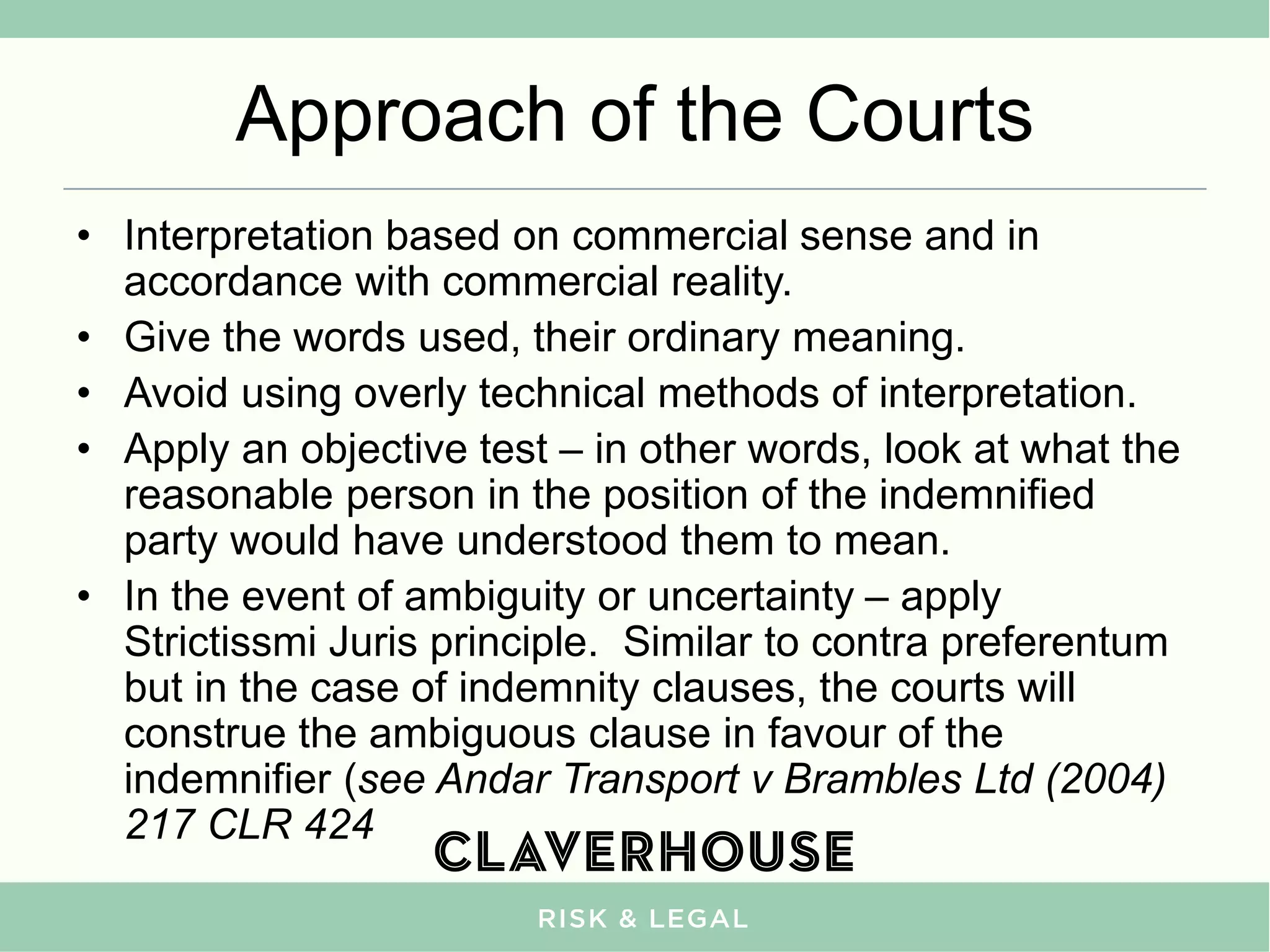 Indemnity clauses - what they are, how they work and how to make them ...