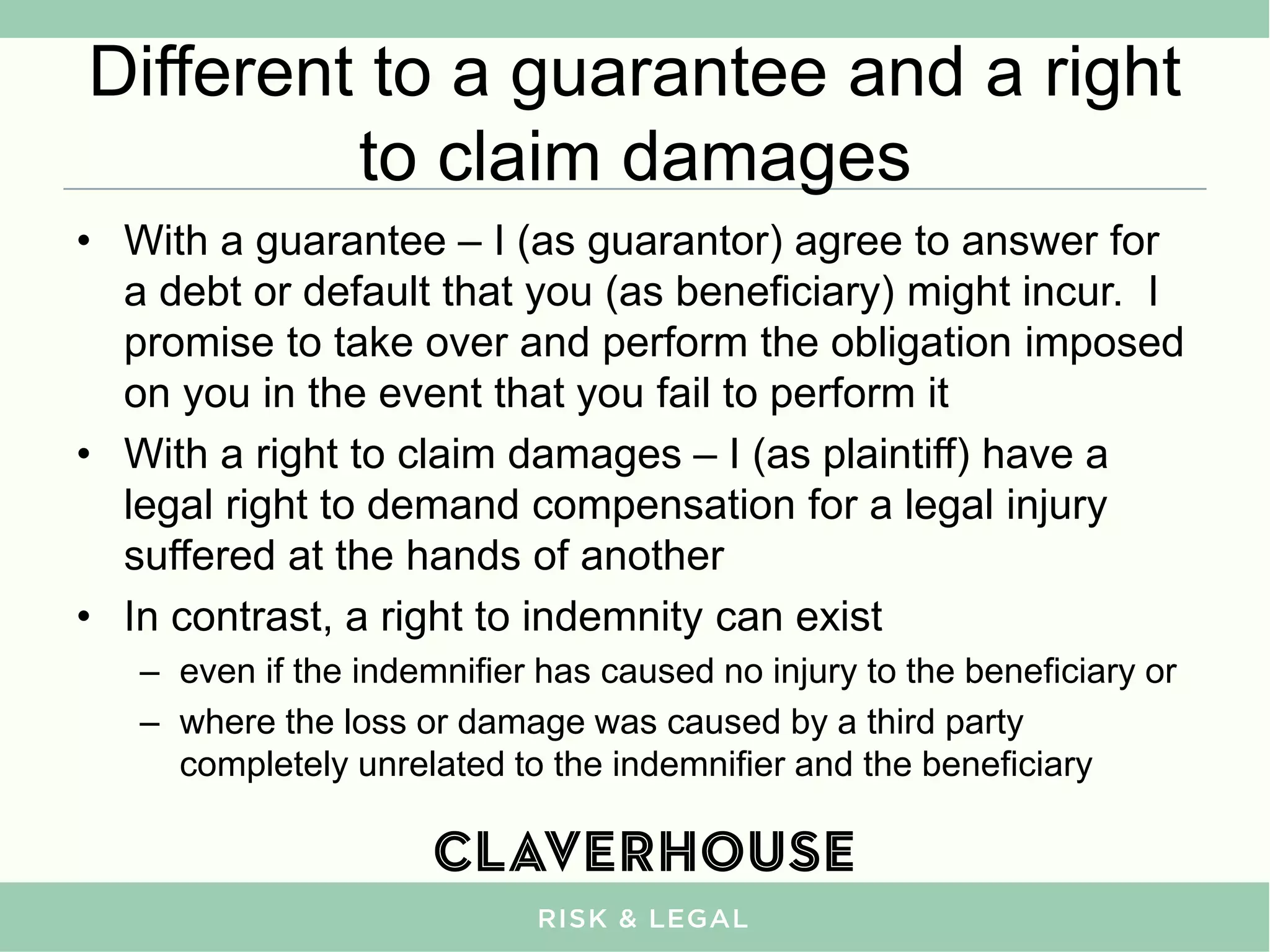 Indemnity clauses - what they are, how they work and how to make them ...
