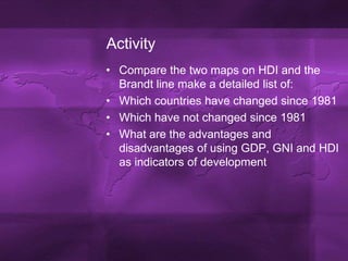 Indentifying The Development Gap | PPTX | Economy | Business and Finance