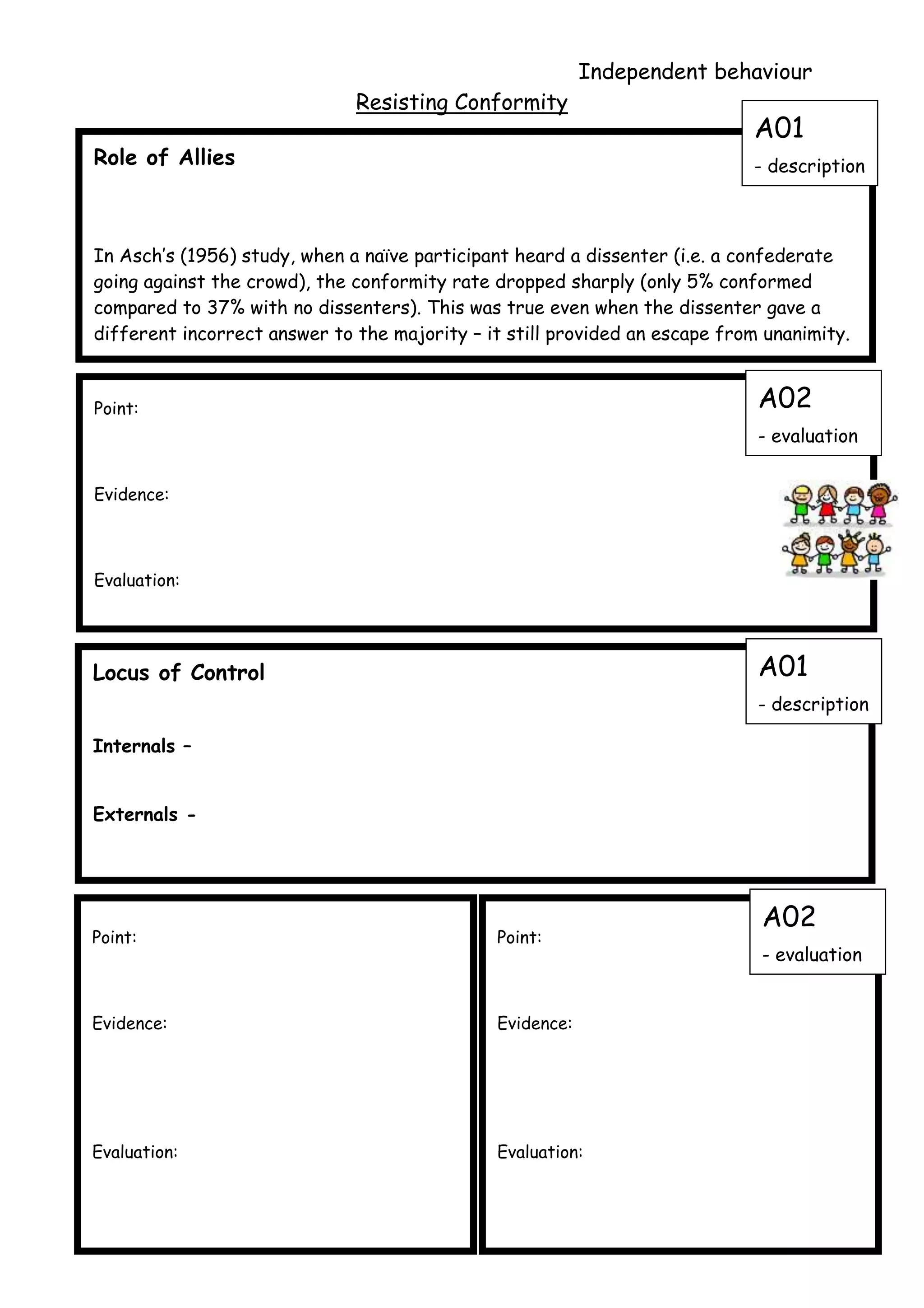 Indep beh resisting conformity note sheet | PDF