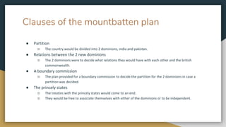 Independence and partition of india | PPTX