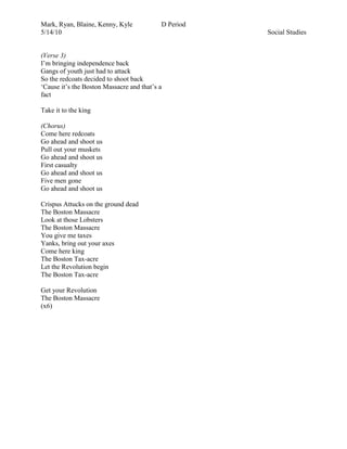 Independence Back Lyrics | DOCX