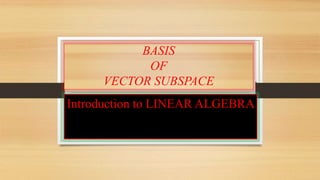 Independence, basis and dimension | PPTX