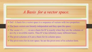 Independence, basis and dimension | PPTX