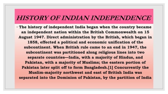 Independence day ppt | PPTX
