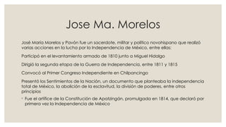 Independencia de mexico, primer semestre de prepa | PPTX