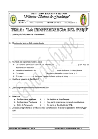 Independencia corriente libertadora de sur | PDF