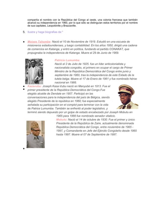 Independencia de ghana tanganika y congo | PDF