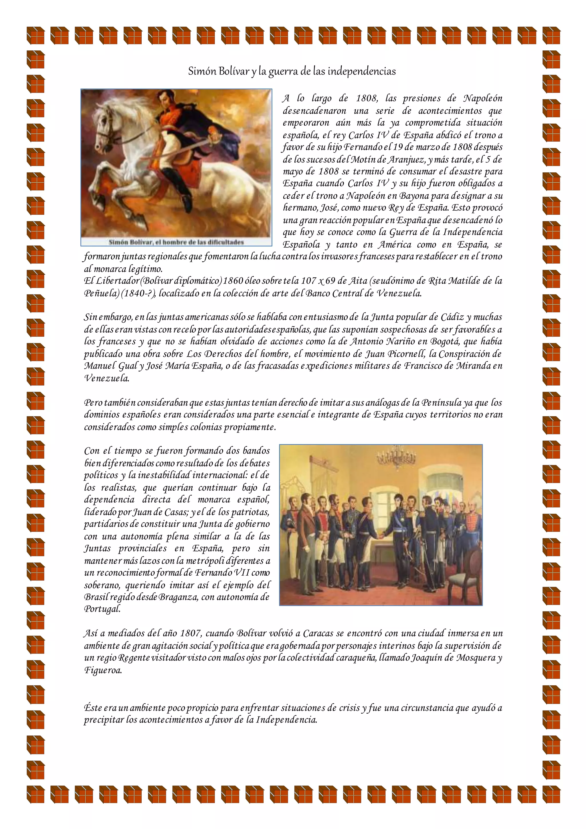 Independencias de simon bolivar | DOCX