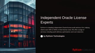 Ensure Compliance with an Independent Oracle Software License Audit | PPT