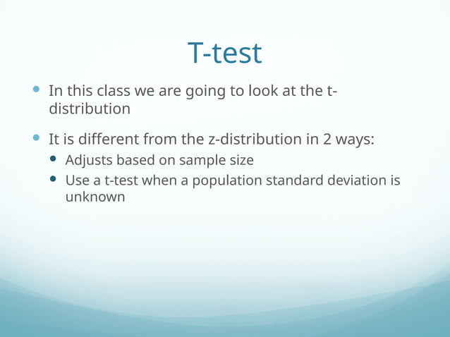 Introduction to Independent-Samples t-tests | PPT