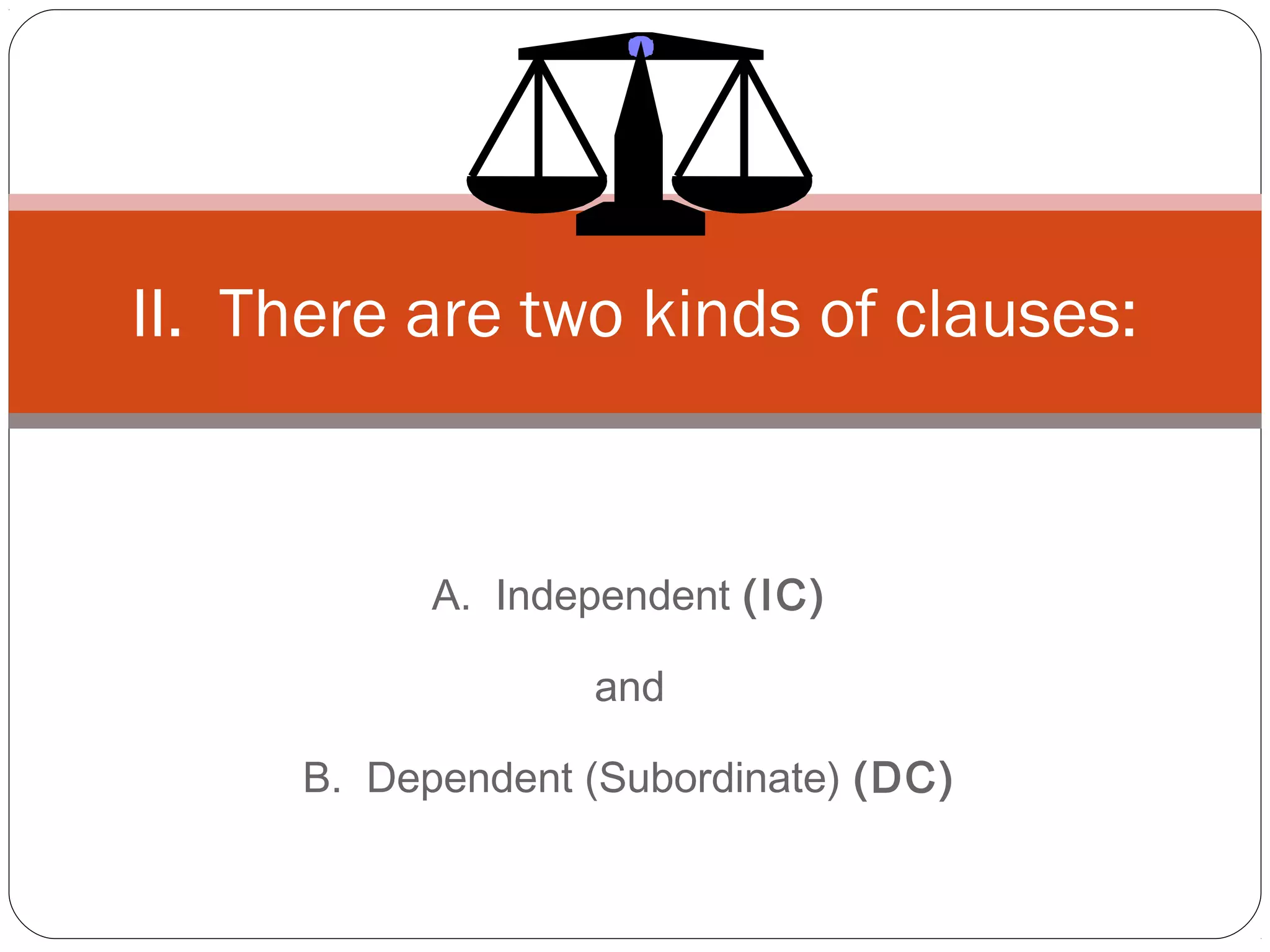 Independent and Dependent Clause | PPT