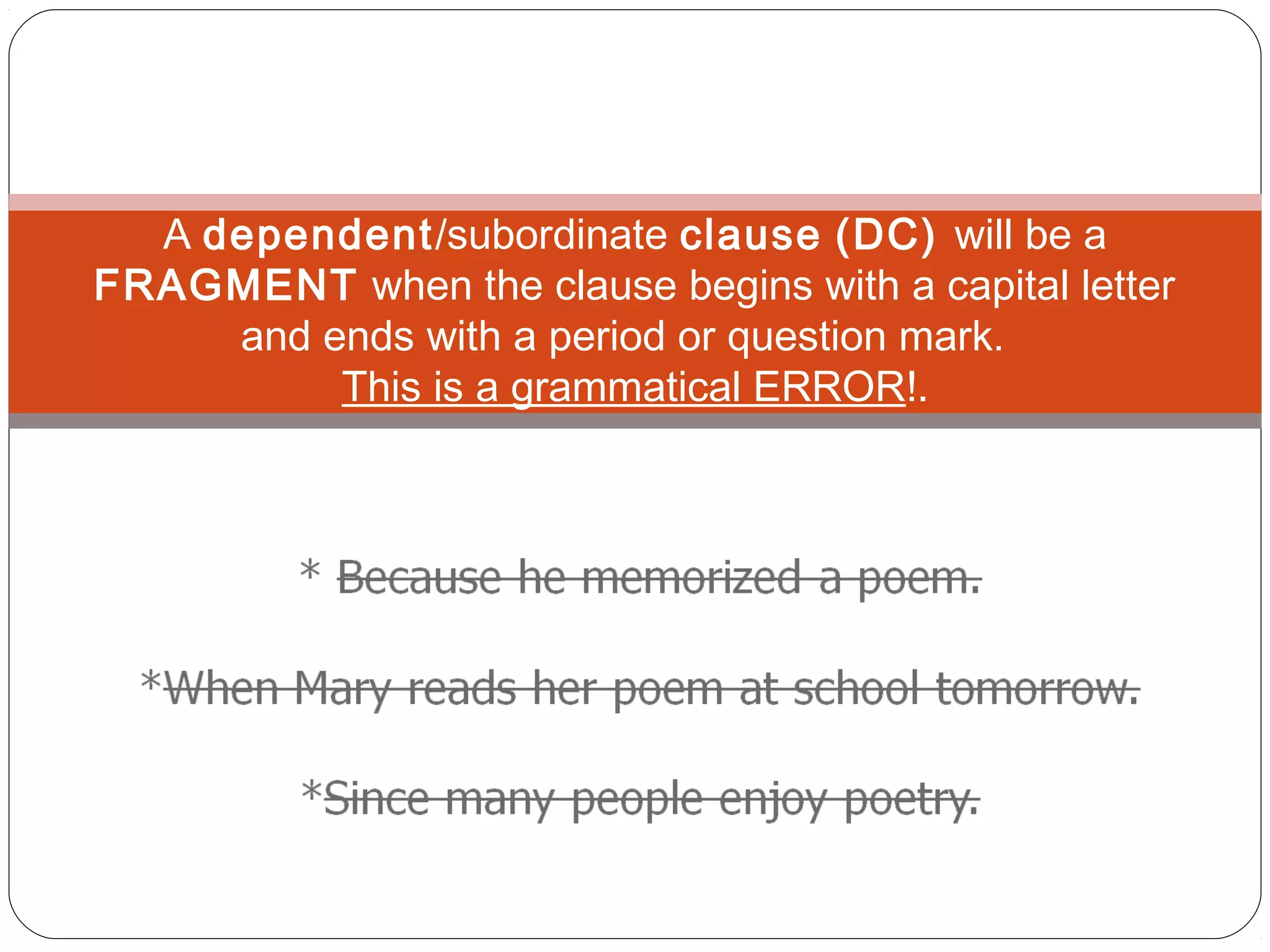 Independent and Dependent Clause | PPT