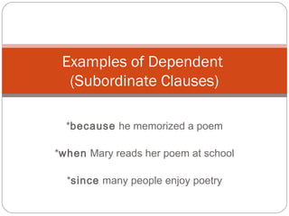 Independent and Dependent Clause | PPT