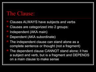 Mastering Independent and Dependent Clauses: Writing Complex Sentences ...