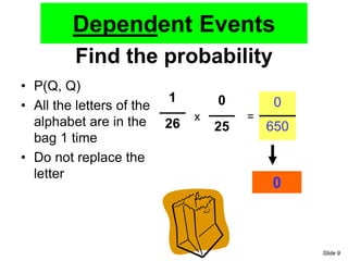 Independent and dependent events notes | PPTX