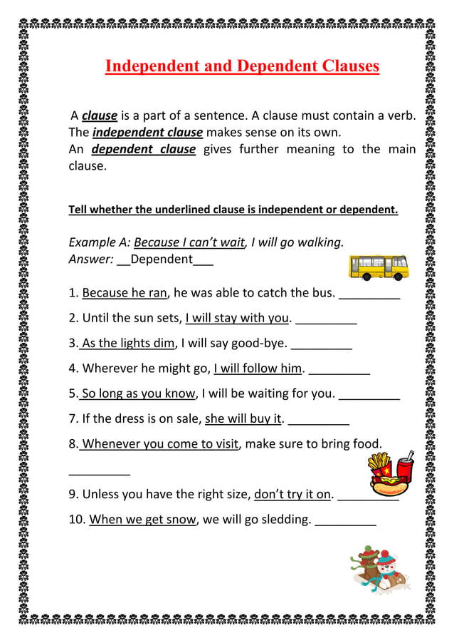 Independent and Dependent (subordinate) Clauses 5 Minute English | PDF