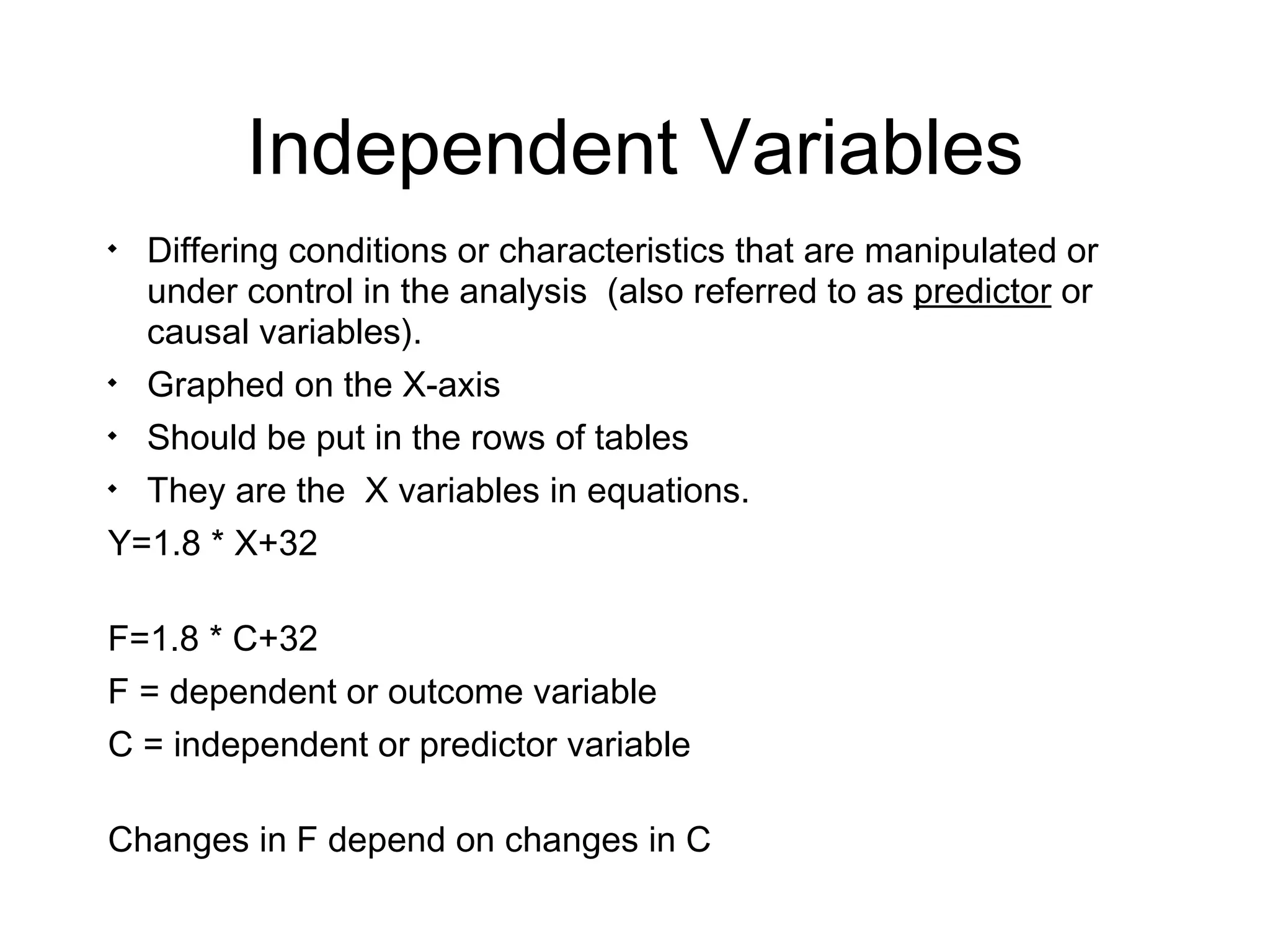 Independent and dependent variables | PDF