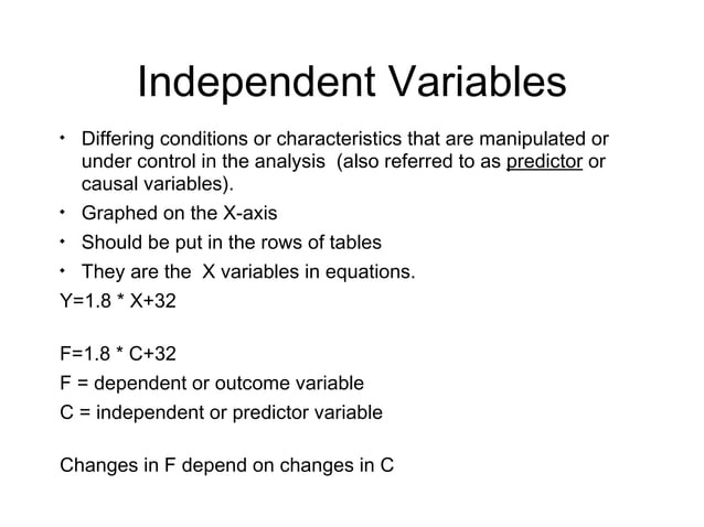 Independent and dependent variables | PDF