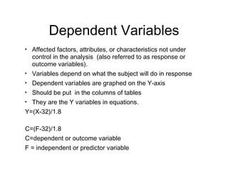 Independent and dependent variables | PDF