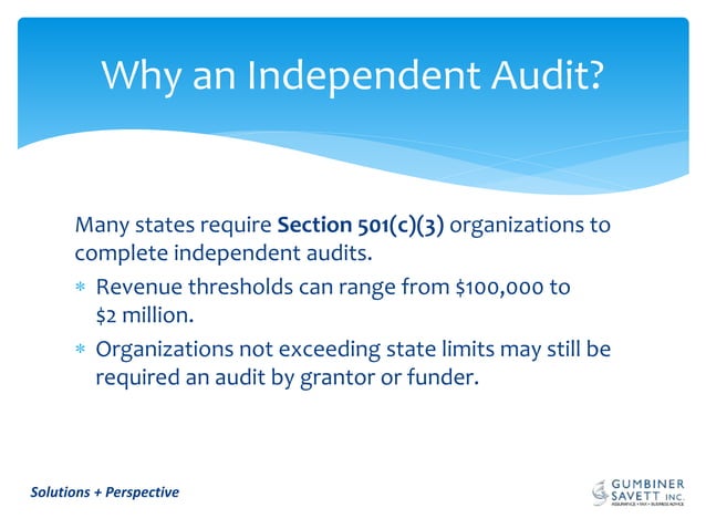 Independent audits for nonprofits | PPT