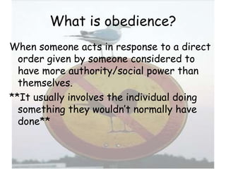 Independent behaviour conformity and obedience | PPT